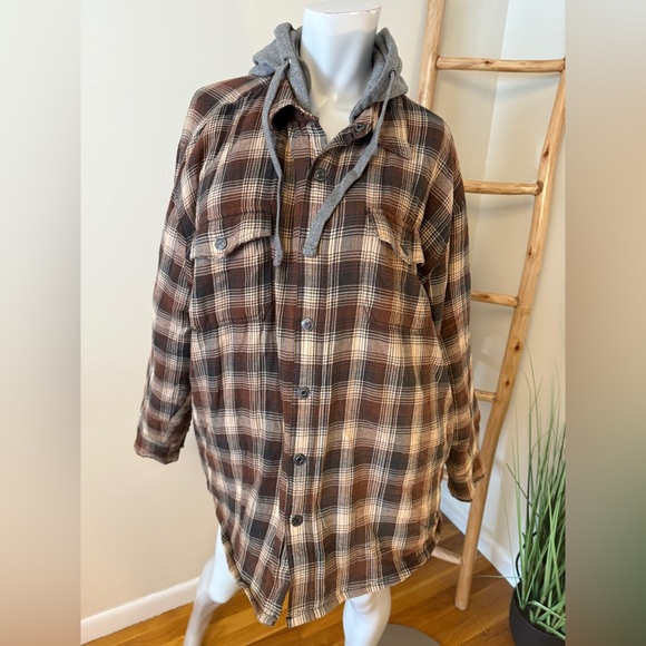 craftsman | Jackets & Coats | Craftsman Hooded Plaid Flannel Shirt ...